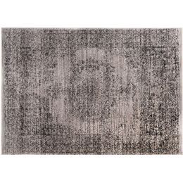 Teppich Gallery M BRANDED BY MUSTERRING "Bella" Teppiche Gr. B/L: 133 cm x 190 cm, 8 mm, 1 St., grau (dunkelgrau) Esszimmerteppiche