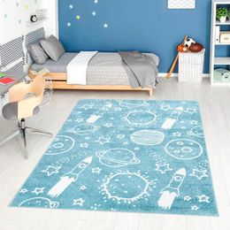 Kinderteppich Carpet City "ANIME912" Teppiche Gr. B/L: 190 cm x 280 cm, 11 mm, 1 St., blau Kinder Kinderzimmerteppiche