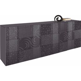 Sideboard Lc "Miro" Sideboards grau (anthrazit hochglanz lack mit siebdruck) Sideboards