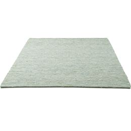 Wollteppich Sansibar "Hörnum" Teppiche Gr. B/L: 70 cm x 140 cm, 12 mm, 1 St., grün Schurwollteppiche Handweb Teppich, meliert, reine gewalkte Wolle, handgewebt