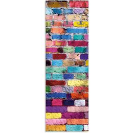 Garderobenleiste Artland "Bunte Mauer" Garderobenhalter Gr. B/H/T: 45 cm x 140 cm x 2,8 cm, bunt Haken