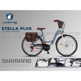 Licorne Bike Stella Plus Premium City Bike in Zoll Aluminium Fahrrad für Mädchen, Jungen, Herren und Damen - 21 Gang-Schaltung - Hollandfahrrad