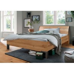 Wiemann Futonbett Monaco, 4-fache Liegehöhenverstellung, mit stilvollem Holzkopfteil, Made in Germany, beige