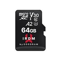 Goodram IRDM M2AA - Flash-Speicherkarte (SD-Adapter inbegriffen) - 64 GB - A2 / Video Class V30 / UHS-I U3 / Class10 - microSDXC UHS-I