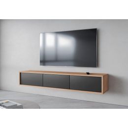 Lowboard Helvetia "Frida" Sideboards Gr. B/H/T: 180 cm x 32 cm x 36 cm, eiche /anthrazit, grau (eiche, anthrazit) Lowboards