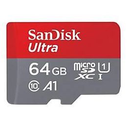 Sandisk Ultra - Flash-Speicherkarte (microSDXC-an-SD-Adapter inbegriffen) - 64 GB - A1 / UHS Class 1 / Class10 - microSDXC UHS-I