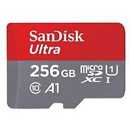 Sandisk Ultra - Flash-Speicherkarte (microSDXC-an-SD-Adapter inbegriffen) - 256 GB - A1 / UHS Class 1 / Class10 - microSDXC UHS-I