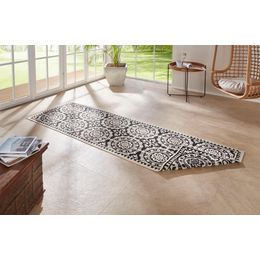 Läufer NORTHRUGS "Jardin" Teppiche Gr. B/L: 80 cm x 350 cm, 5 mm, 1 St., schwarz (schwarz, creme) Küchenläufer