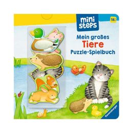 RAVENSBURGER VERLAG ministeps: Mein großes Tiere Puzzle-Spielbuch - Frauke Nahrgang, Pappband