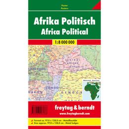 Freytag & Berndt Poster Afrika, physisch-politisch, mit Metallstäben, Karte (im Sinne von Landkarte)