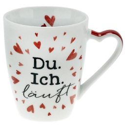 Sheepworld Tasse mit Herz-Henkel "Du. Ich. Läuft."