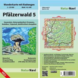 NaturNavi Wanderkarte mit Radwegen Pfälzerwald.Tl.5, Karte (im Sinne von Landkarte)