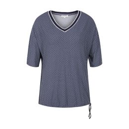 Tom Tailor Damen Gemustertes T-Shirt, blau, Muster, Gr. S