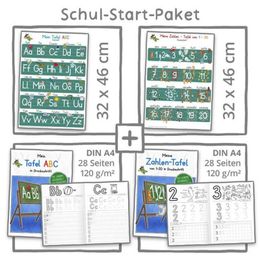 Mein Schul-Start-Paket, 2 Lernposter 32 x 46 cm + 2 Schreiblernhefte DIN A4 - Helga Momm, Gebunden