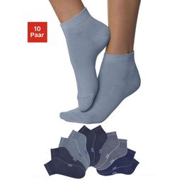 H.I.S. H.I.S Kurzsocken (Packung, 10-Paar) mit verstärkter Ferse und Spitze, blau