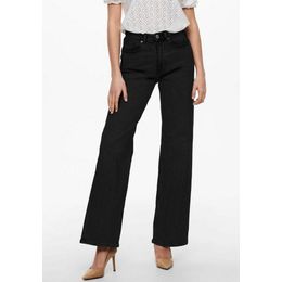 Only High-waist-Jeans ONLJUICY HW WIDE LEG REA244, schwarz