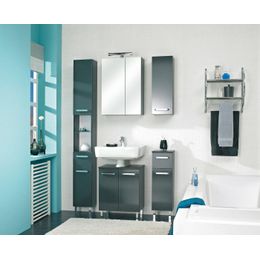 Saphir Badmöbel-Set Quickset 311 5-teilig, Waschbeckenunterschrank und LED-Spiegelschrank, (Set, 5-St), inkl. Türdämpfer, Badezimmer-Set ohne Waschbecken, Badezimmer Schrank, grau