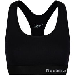 Reebok Bustier "Steffi" dehnbarer BH mit Logoschriftzug, schwarz