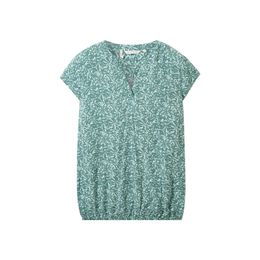 Tom Tailor Damen Plus - Bluse mit LENZING(TM) ECOVERO(TM), grün, Muster, Gr. 46