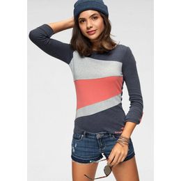 Kangaroos Longsleeve mit Color Blocking Details vorne, blau