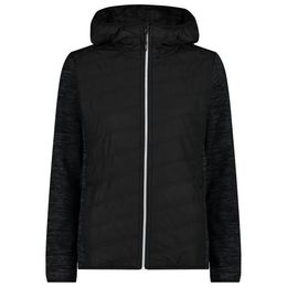 CMP - Women's Jacket Hybrid Fix Hood Poly Pongee - Fleecejacke Gr 34 schwarz