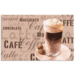 Artland Küchenrückwand Kaffee - Latte Macchiato, (1-tlg), Alu Spritzschutz mit Klebeband, einfache Montage, beige
