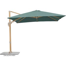 Schneider Schirme Ampelschirm »Rhodos Twist Loft«, LxB: 300x300 cm, 300x300 cm, flexibler Ampelschirm in moderner Leinenstruktur, grün