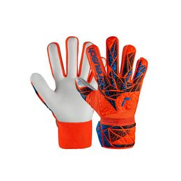 Reusch Torwarthandschuhe Attrakt Starter Solid Finger Support Junior mit Negative Cut, blau|orange