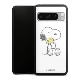 DeinDesign Google Pixel 8 Pro Handy Premium Silikon H&uuml;lle Handyh&uuml;lle schwarz Case Snoopy Love Peanuts Silikon Premium Case