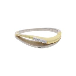 JuwelmaLux Fingerring JuwelmaLux Ring 333/000 (8 Karat) Weißgold und Gelbgold mit synth. Zir (kein Set