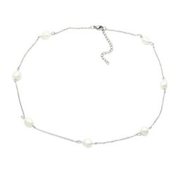 BUNGSA Ketten-Set Halskette mit Perlen-Elementen aus Edelstahl Damen (1-tlg)