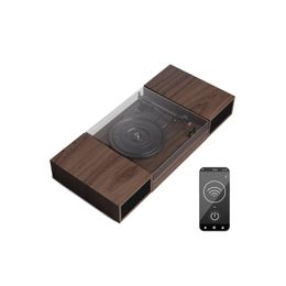 Auna TT-Play 2x10W BT RCA-Out 3 speed dark wood Plattenspieler (Riemenantrieb