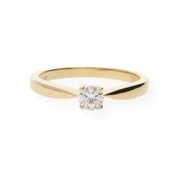 JuwelmaLux Fingerring JuwelmaLux Solitär-Ring Gelbgold 750er 18 Karat mit Brillant 0