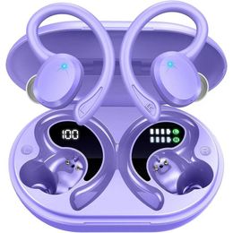 Rulefiss Kabellos Bluetooth 5.3 HiFi Stereo[2023]13 mm Treiber USB-C LEDLadebox In-Ear-Kopfhörer (Ergonomisches Design mit 45°-Ohrhaken für sicheren und bequemen Sitz.