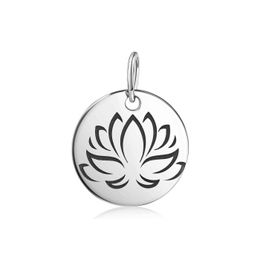 Materia Kettenanhänger Damen Silber Lotus Blume Blüte floral rund KA-3