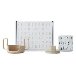 Design Letters Kindergeschirr-Set Geschenk-Set Grow with your cup Tritan Beige (3-teilig)