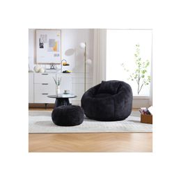 Odikalo Sitzsack Einzelsofa Loungesofa Fußstütze drehbar Couch Memory-Schaum Mehrfarbig
