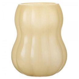 IB Laursen Dekovase IB Laursen Vase mit Rillen Veneto durchgefärbtes gelbes Glas (20x15