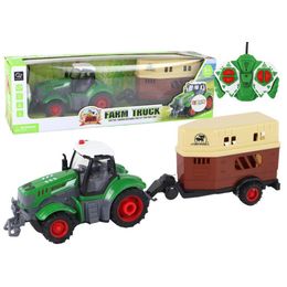 LEAN Toys Spielzeug-Traktor Ferngesteuert Traktor Landmaschinen Anhänger Fahrzeug Bauer Spielzeug