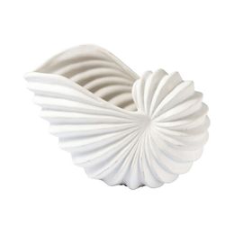 GreenGate Dekovase Conch Muschel Vase medium white 22x14cm (Vase)