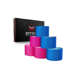 Effekt Manufaktur Kinesiologie-Tape Physio Kinesiotapes [5m x 5cm] in vielen Farben Blau Und Pink 6 Rollen Set I 5M X 5Cm