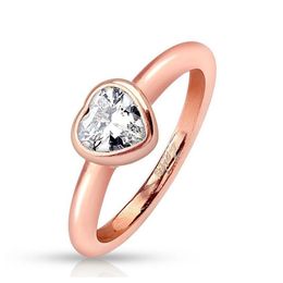 BUNGSA Fingerring Ring Kristall Rosegold aus Edelstahl Damen (Ring