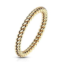 BUNGSA Fingerring Ring gedreht Gold aus Edelstahl Damen (Ring