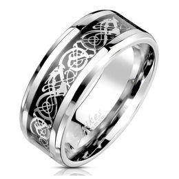 BUNGSA Fingerring Ring keltisches Tribal Silber aus Edelstahl Unisex (Ring