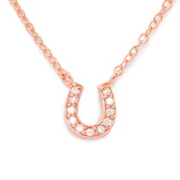 Monkimau Kette mit Anhänger Kinder Kette Hufeisen Anhänger Halskette 925 Silber (Packung), mit Kristallen, goldfarben