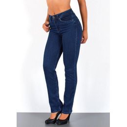 ESRA Straight-Jeans G500 Damen Straight Fit Jeans High Waist