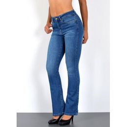 ESRA Bootcut-Jeans B100 Damen Bootcut Jeans Hose