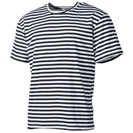 MFH T-Shirt Russ. Marine T-Shirt, halbarm, weiß-blau, L