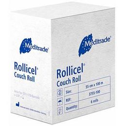 Meditrade® Ärztekrepp ROLLICEL® 2-lagig weiß 55,0 cm x 100,0 m, 6 Rollen