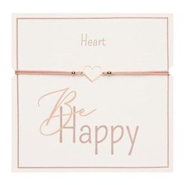 Armband - "Be Happy" - rosévergoldet - Herz